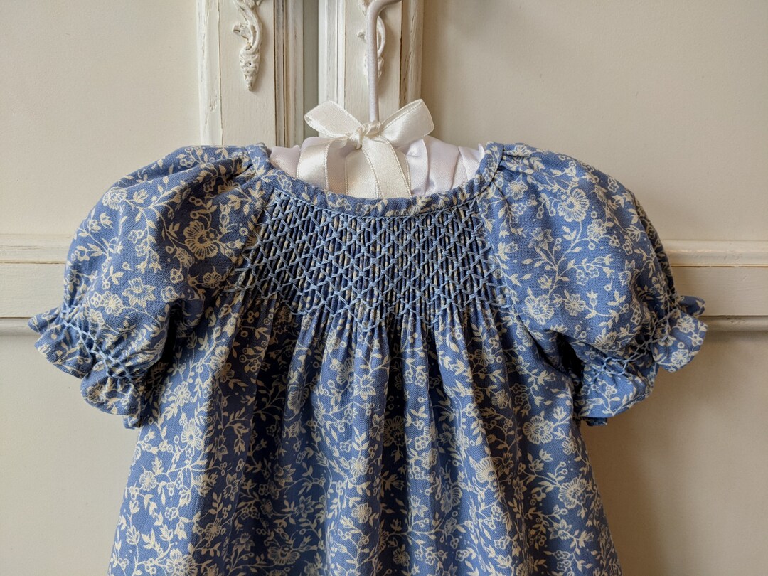Smocked Baby Dress and Diaper Cover Size 3 to 6 Mo. Cornflower Blue ...