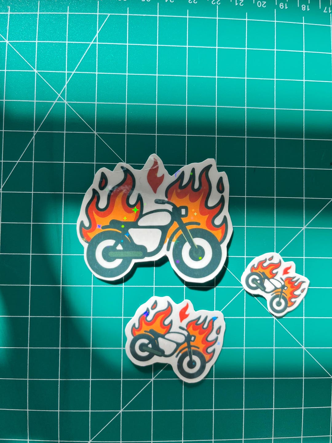 Cool Motorcycle Stickers Flame 3 Pack - Etsy