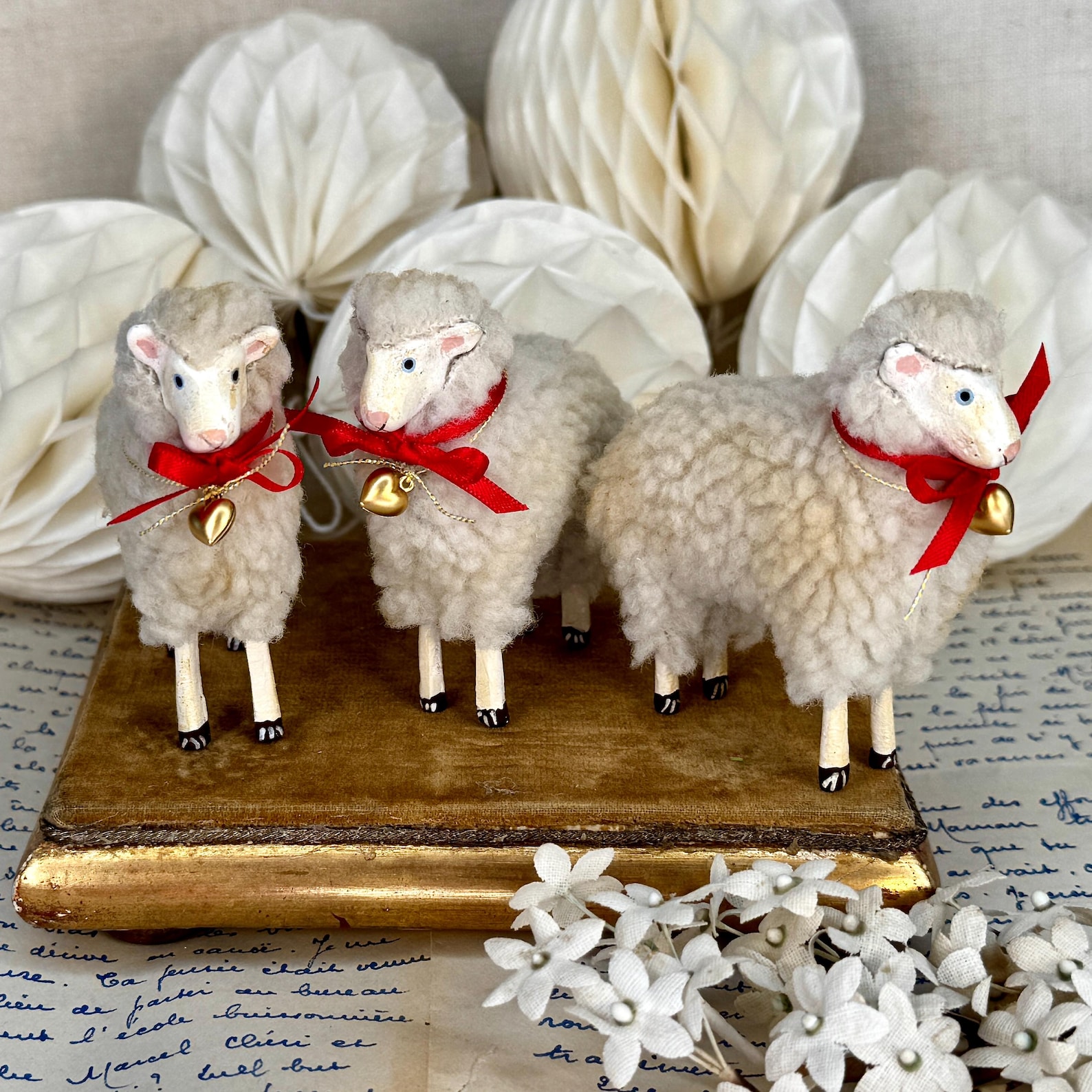 German Vintage Style Putz Wooly Sheep Lamb, Easter Ornament, Holiday ...