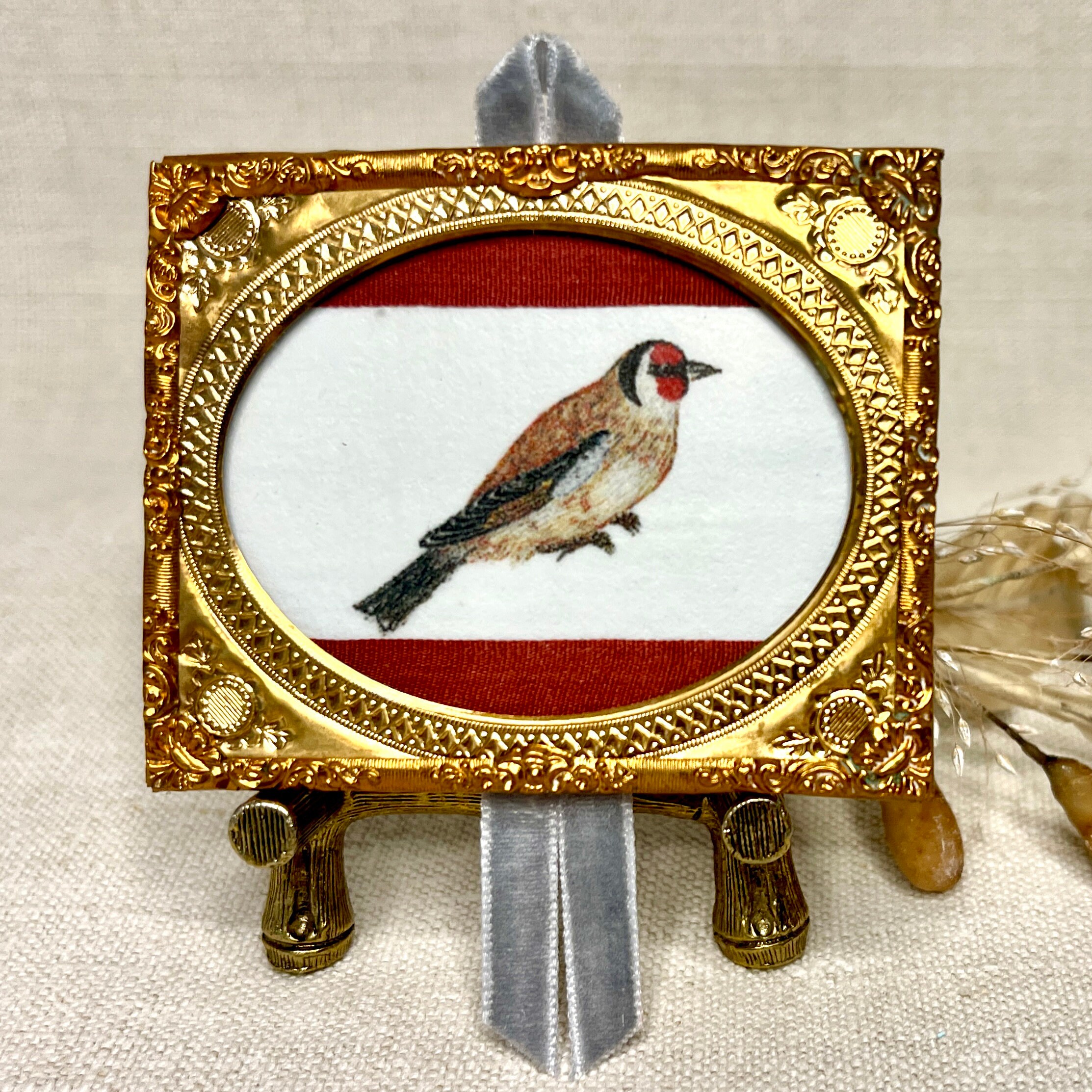 Antique C.1850s Copper Frame With European Goldfinch Bird | Hanging ...