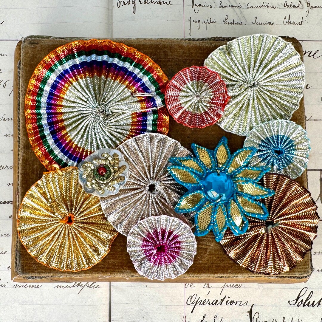 10 Ribbon Rosette Pinwheels, Colorful Embellishments Crafts, Halo ...