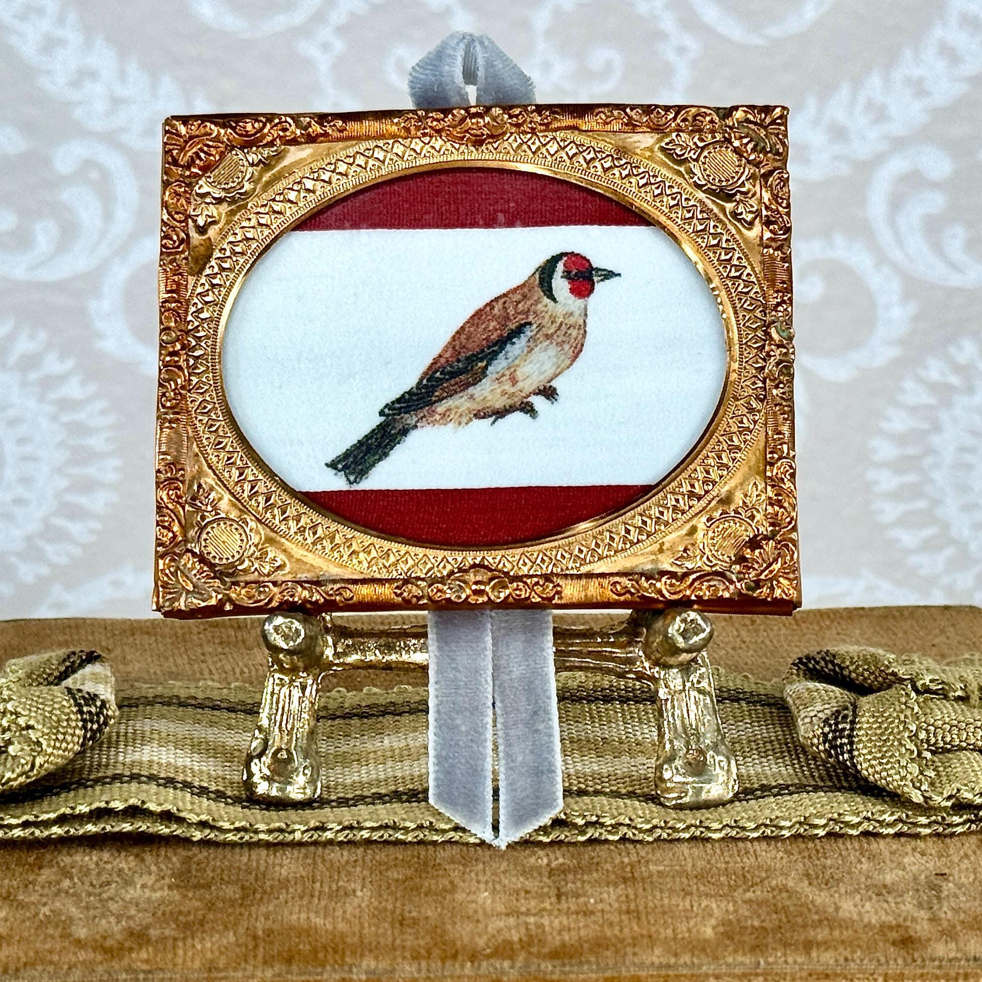 Antique C.1850s Copper Frame With European Goldfinch Bird | Hanging ...