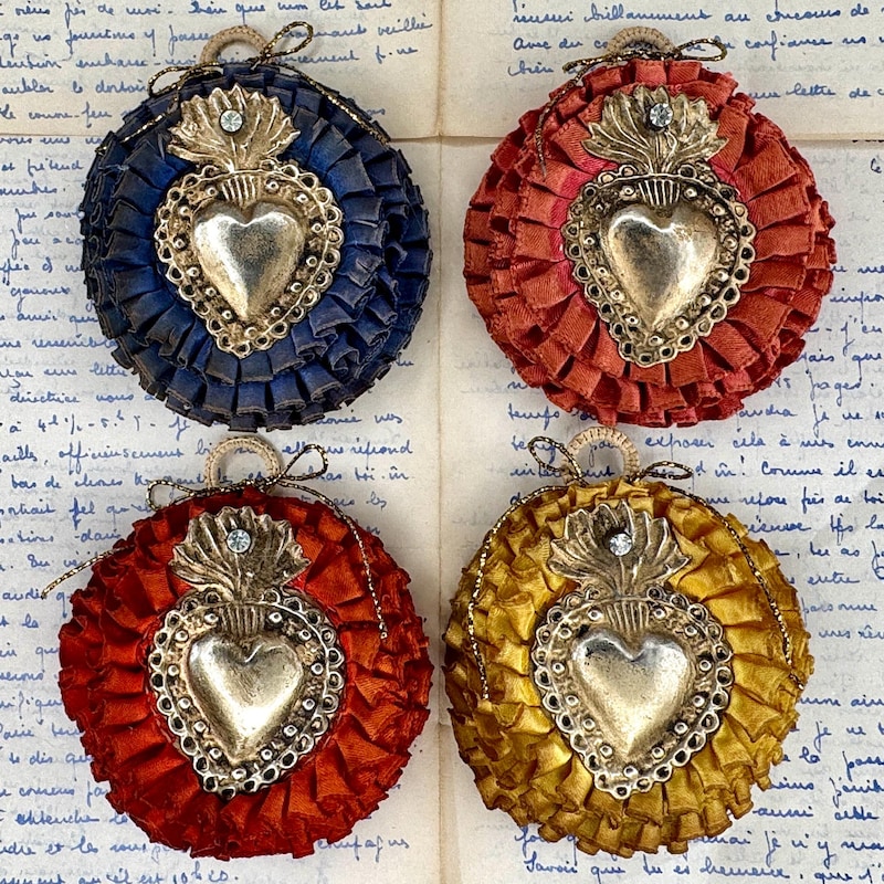 Antique Red Heart Ornaments - Etsy