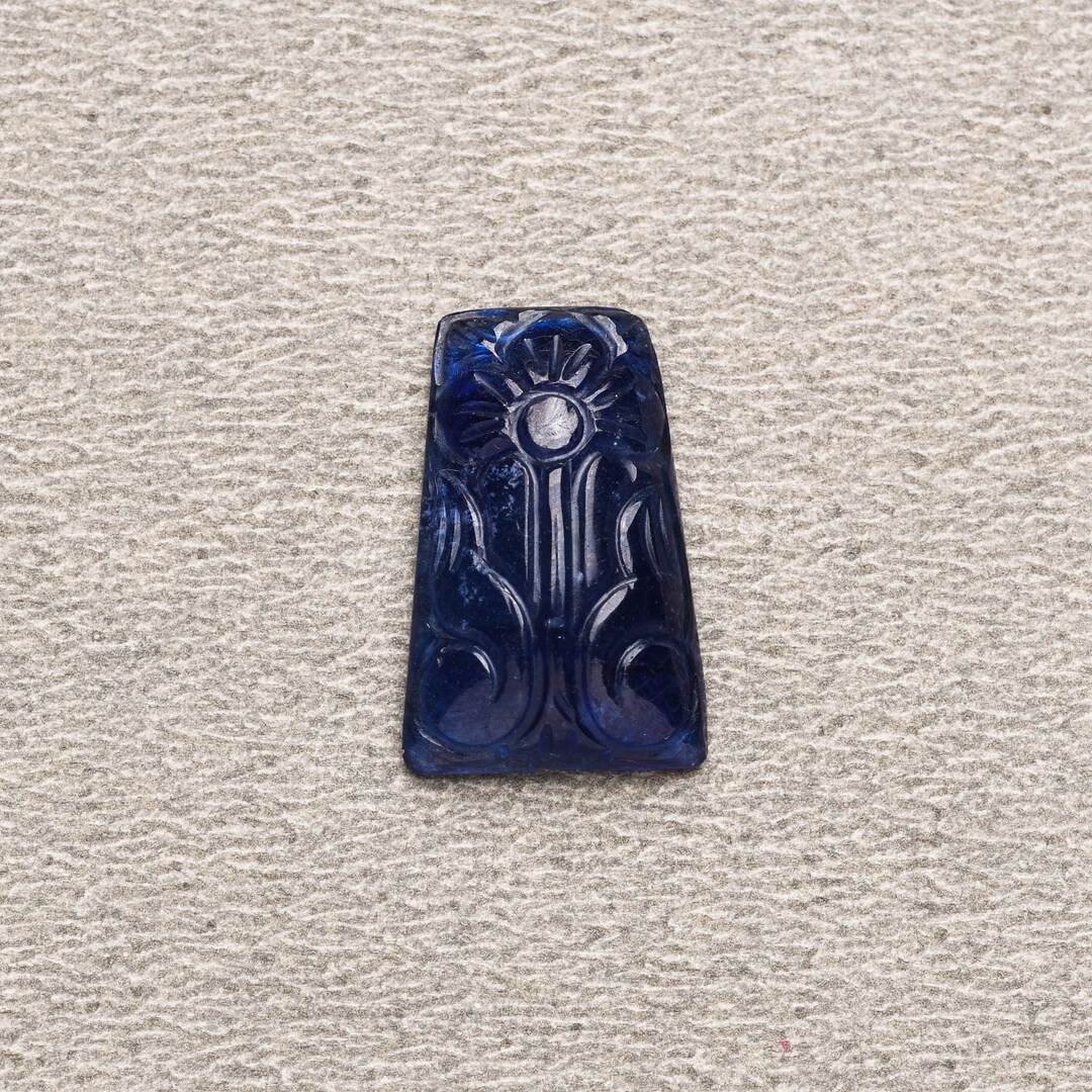 Blue Sapphire Carving, Fancy Cut Flower Motif, Sapphire Carving ...