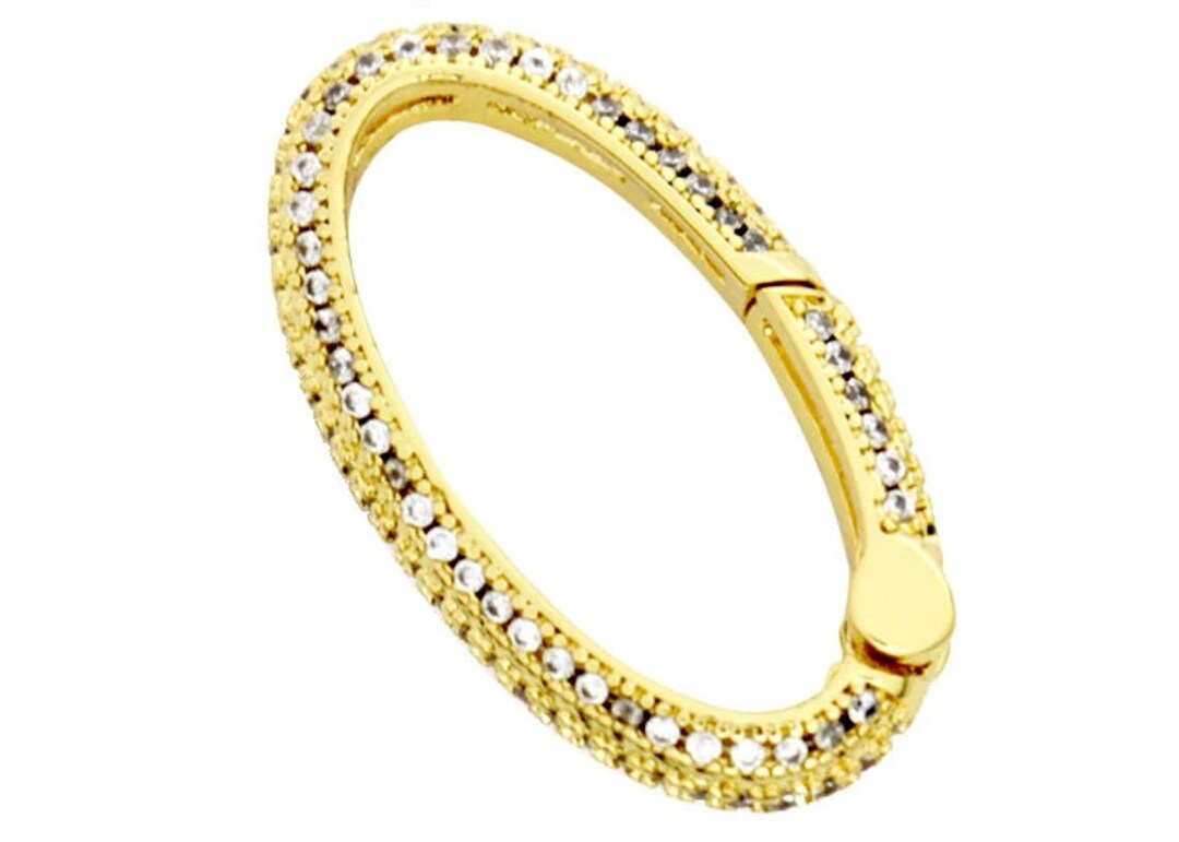 Fully Cz Pave Oval Clasp, Carabiner Lock, Pave Snap Lock, Connector ...