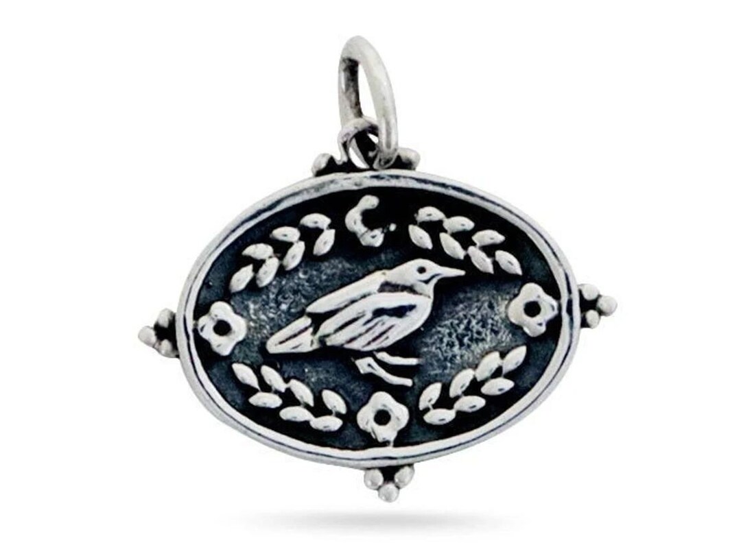 Sterling Silver Raven Charm W/ Granulations, (73-CH6) - Etsy