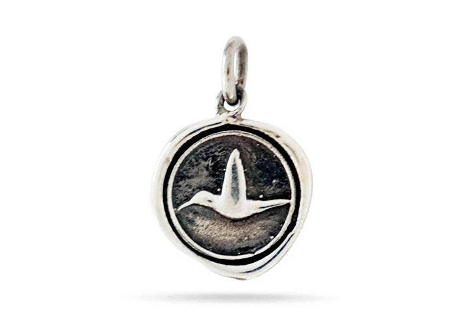 Sterling Silver Artisan Flying Bird Coin Charm, Multiple Finishes, (243 ...