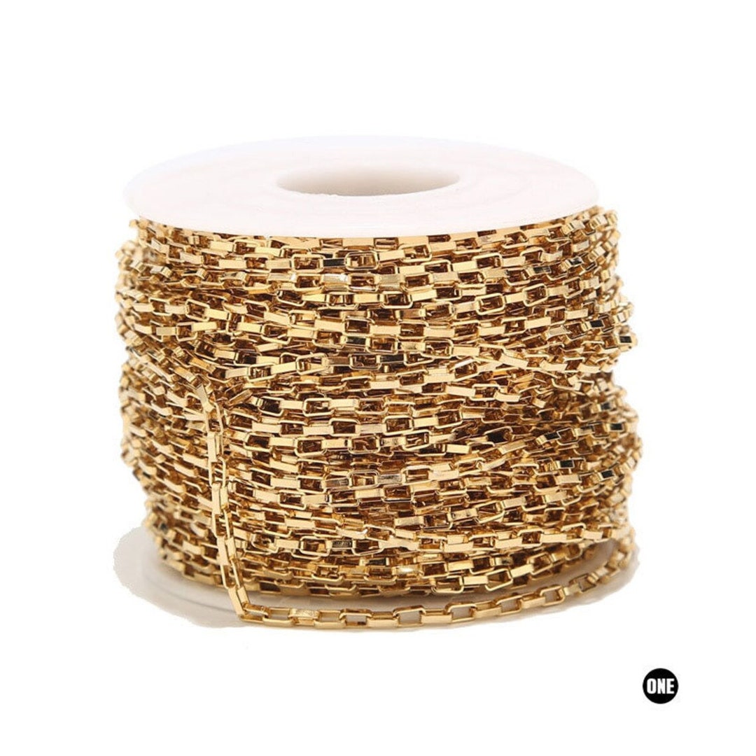 Box Cable Chain, Box Paperclip Chain,heavy Gold Plated, Anti-tarnished ...