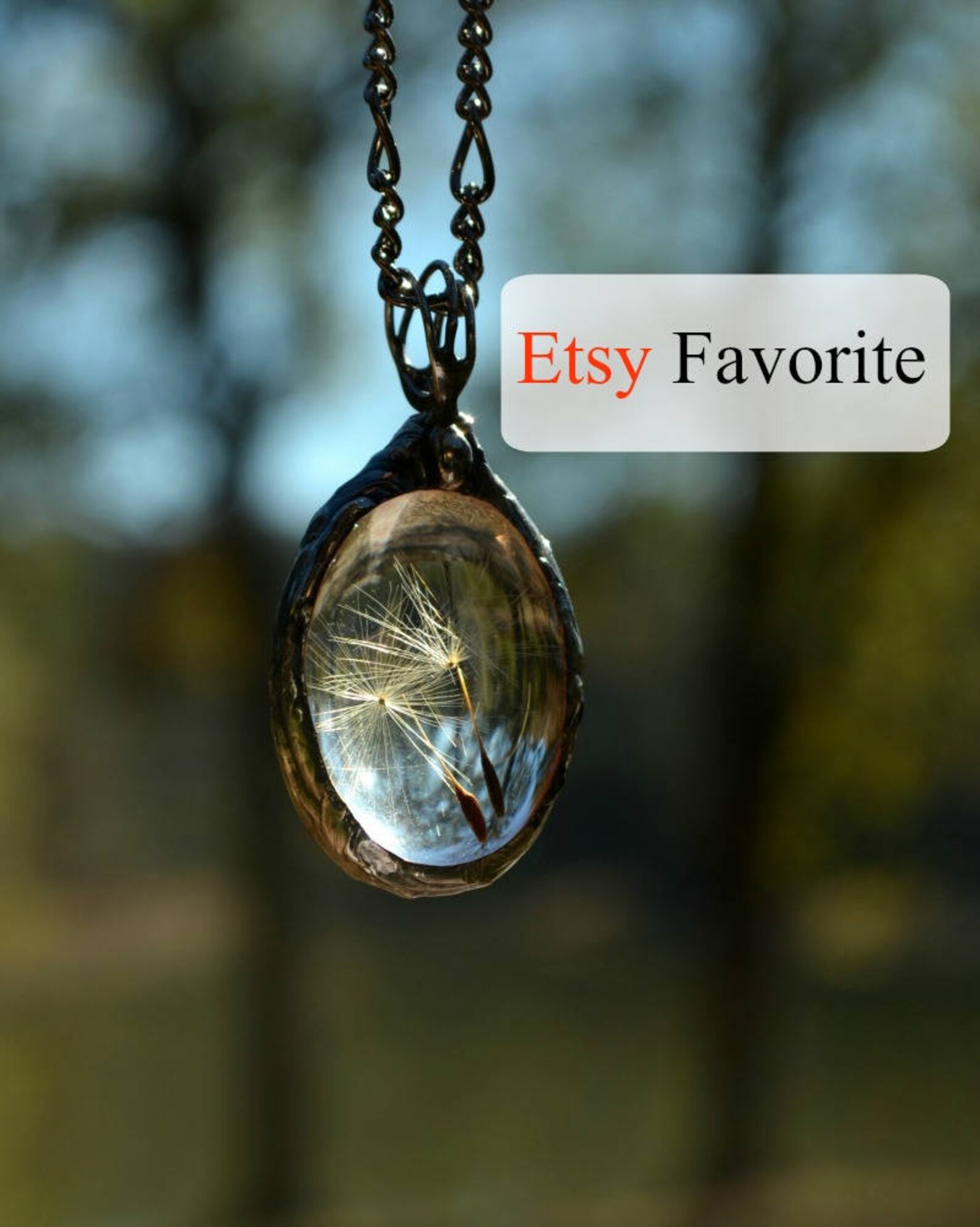 Wish Necklace Dandelion Necklace Made With Real Dandelion - Etsy