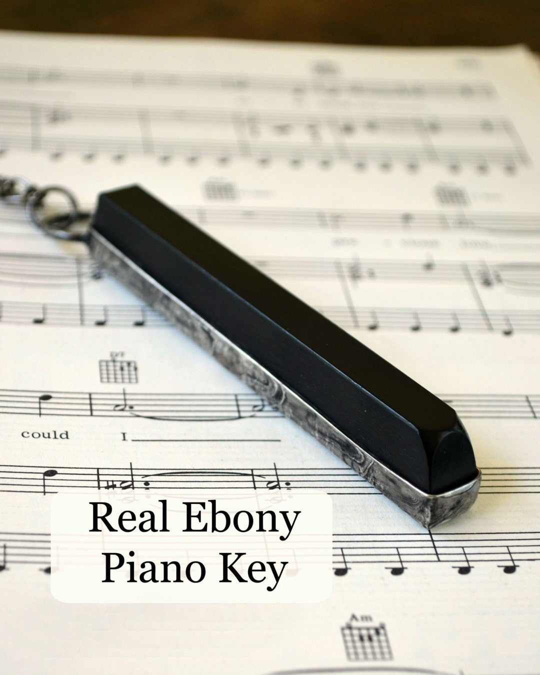 Repurposed Piano Key Necklace, Key Ring, Gift for Musician, Music ...