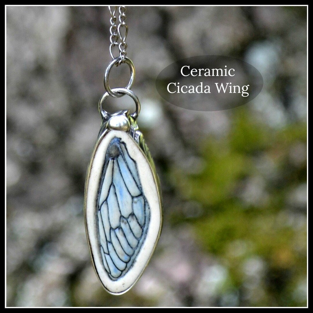 Porcelain Cicada Necklace, Gift for Nature Lover, Insect Jewelry ...