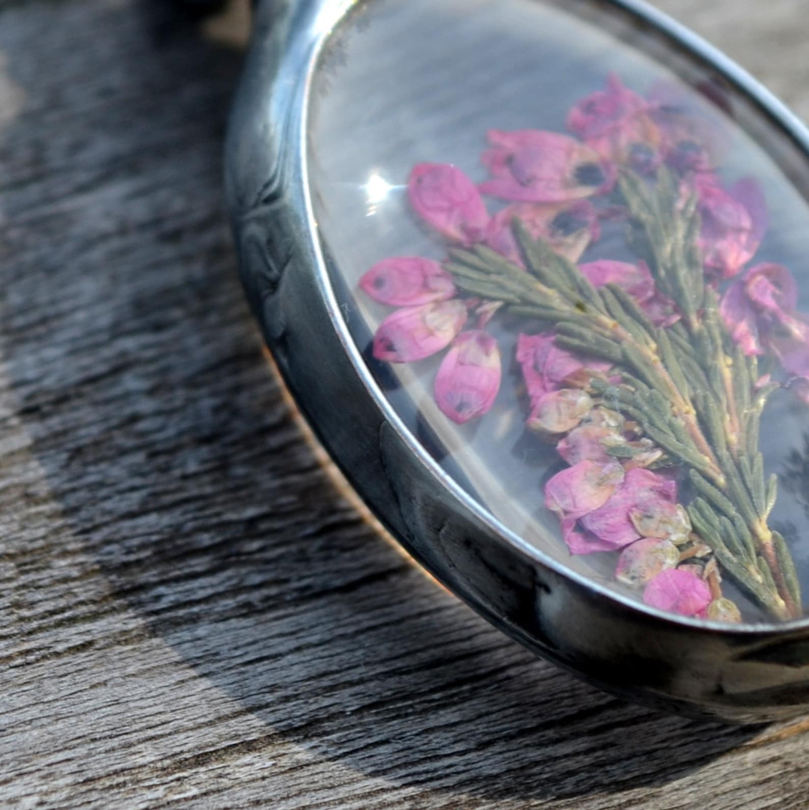 Pressed Flower Jewelry, Scottish Heather Pendant, Pink Flower Necklaces ...