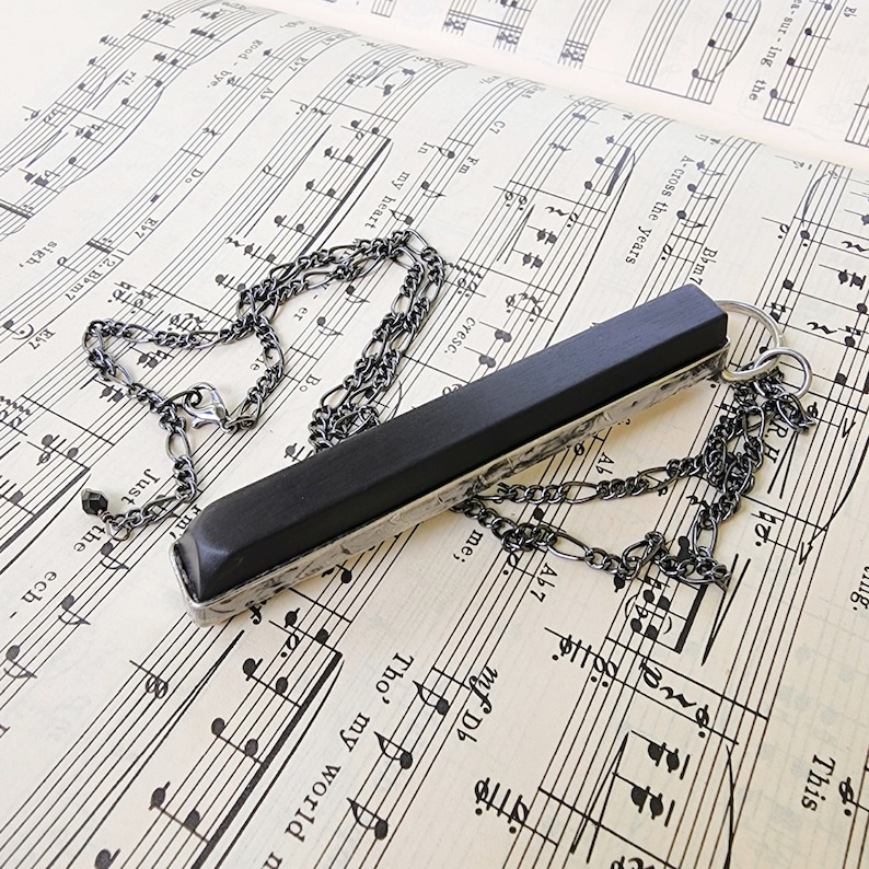 Piano Key Jewelry Real Ebony Sharp Key Necklace or Key Chain - Etsy