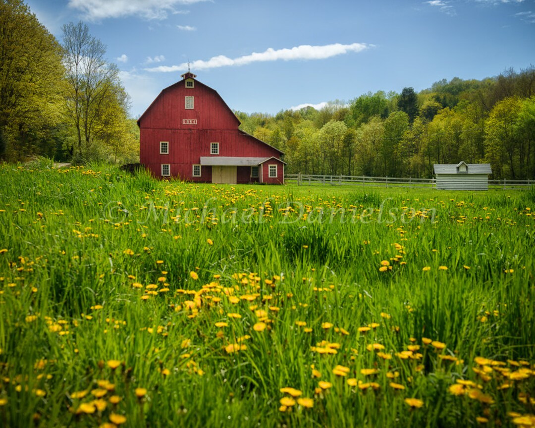 1884 Country Red Barn Photograph Print 8x10 - Etsy