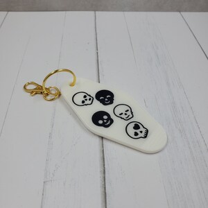 Halloween Retro Style Motel Key Chain, Spooky Season Key Ring, Gold ...