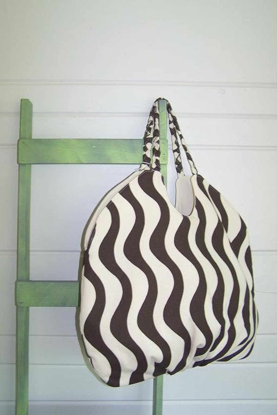 Large Oversized Shoulder Bag, Big Tote Bag, Brown & Creme Purse, the ...