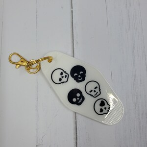 Halloween Retro Style Motel Key Chain, Spooky Season Key Ring, Gold ...