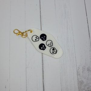 Halloween Retro Style Motel Key Chain, Spooky Season Key Ring, Gold ...