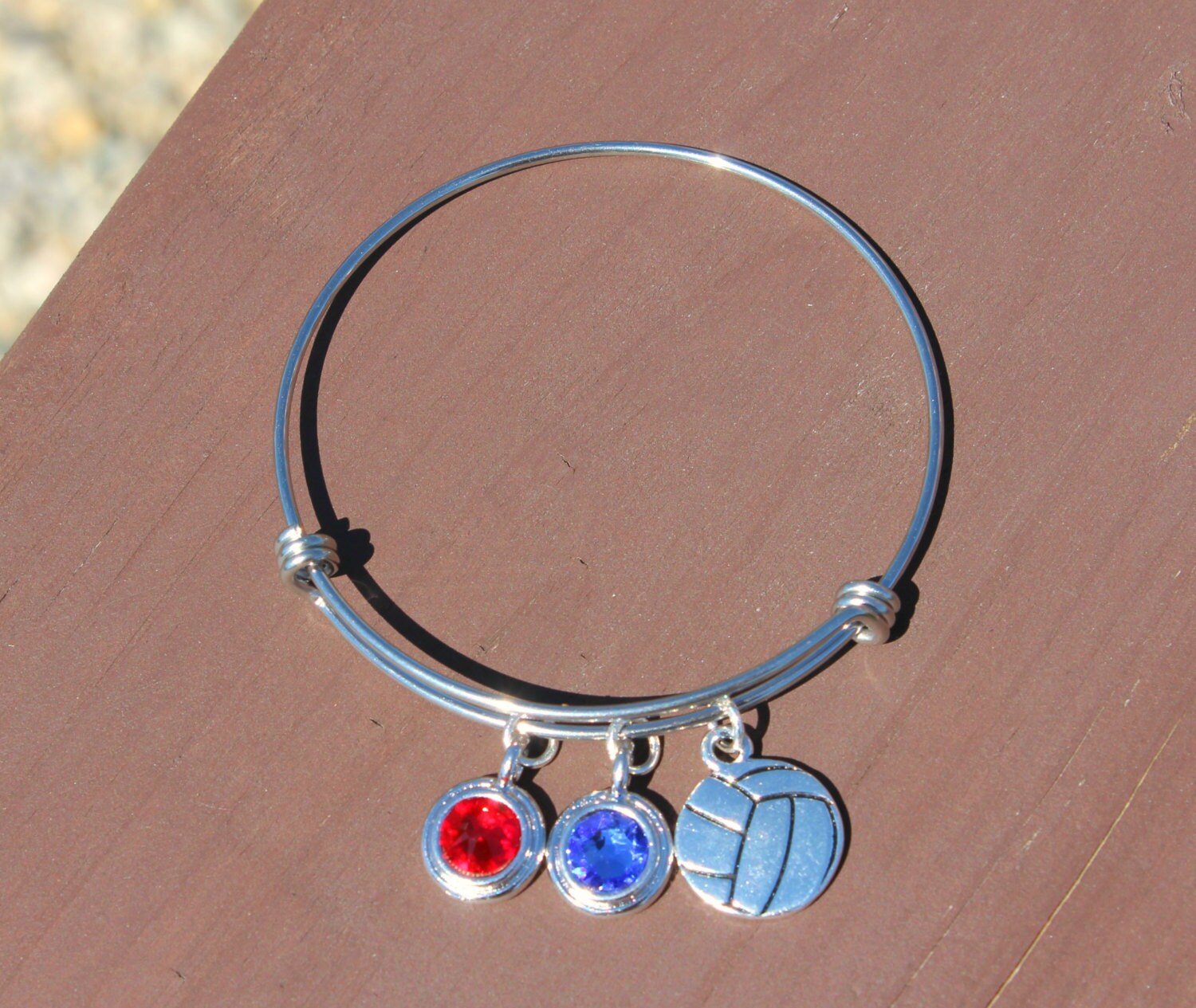 Volleyball Adjustable Bangle Team Colors Swarovski - Etsy
