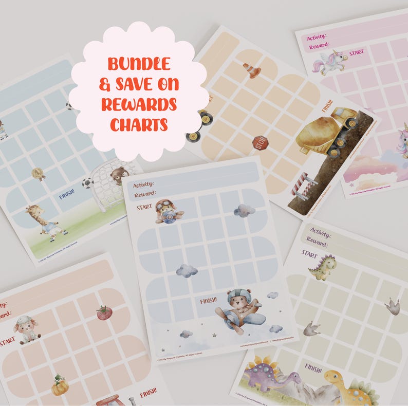Printable Safari Animals Rewards Training Chart for Kids & Toddlers ...