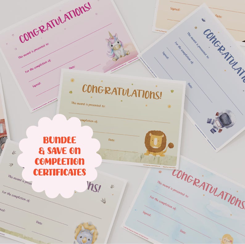 Printable Dinosaur Certificate of Completion for Kids & Toddlers ...