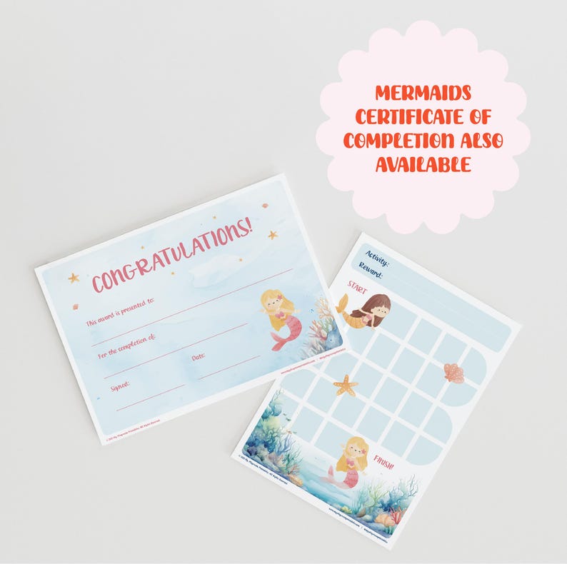 Printable Mermaids Rewards Training Chart for Kids & Toddlers – Great ...