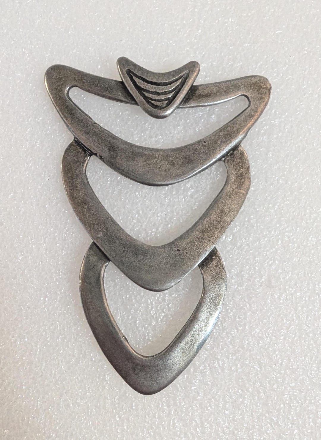 Vtg Pewter Triangle Arrow Shape Scarf Clip? Large Pendant? 3.5" Long ...