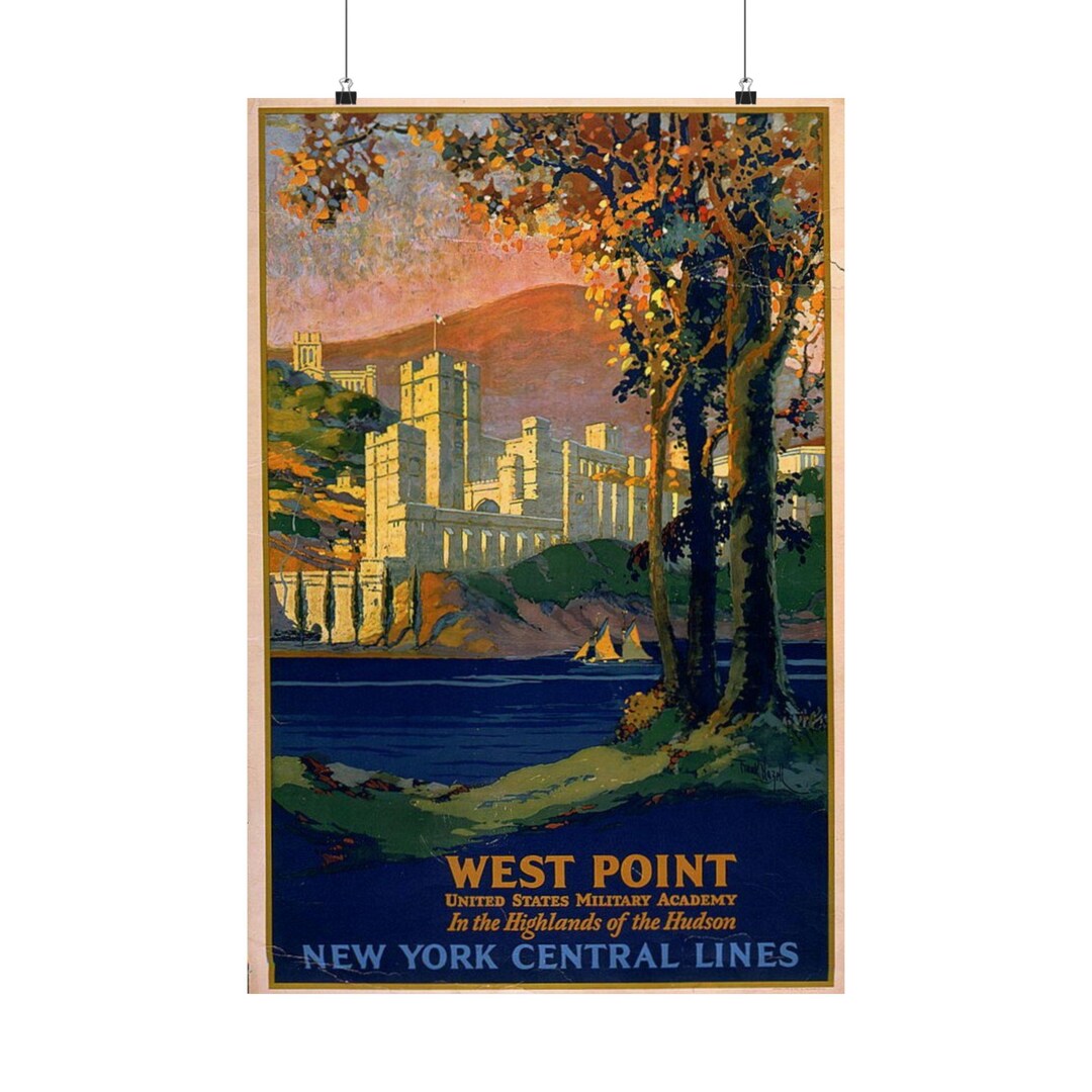 West Point Poster, 1920s Hudson Highlands Travel Art by Frank Hazell ...