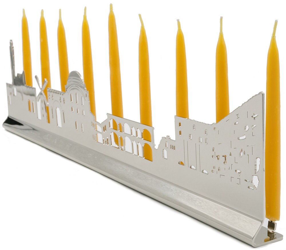 Jerusalem Menorah, Polished Steel - Etsy
