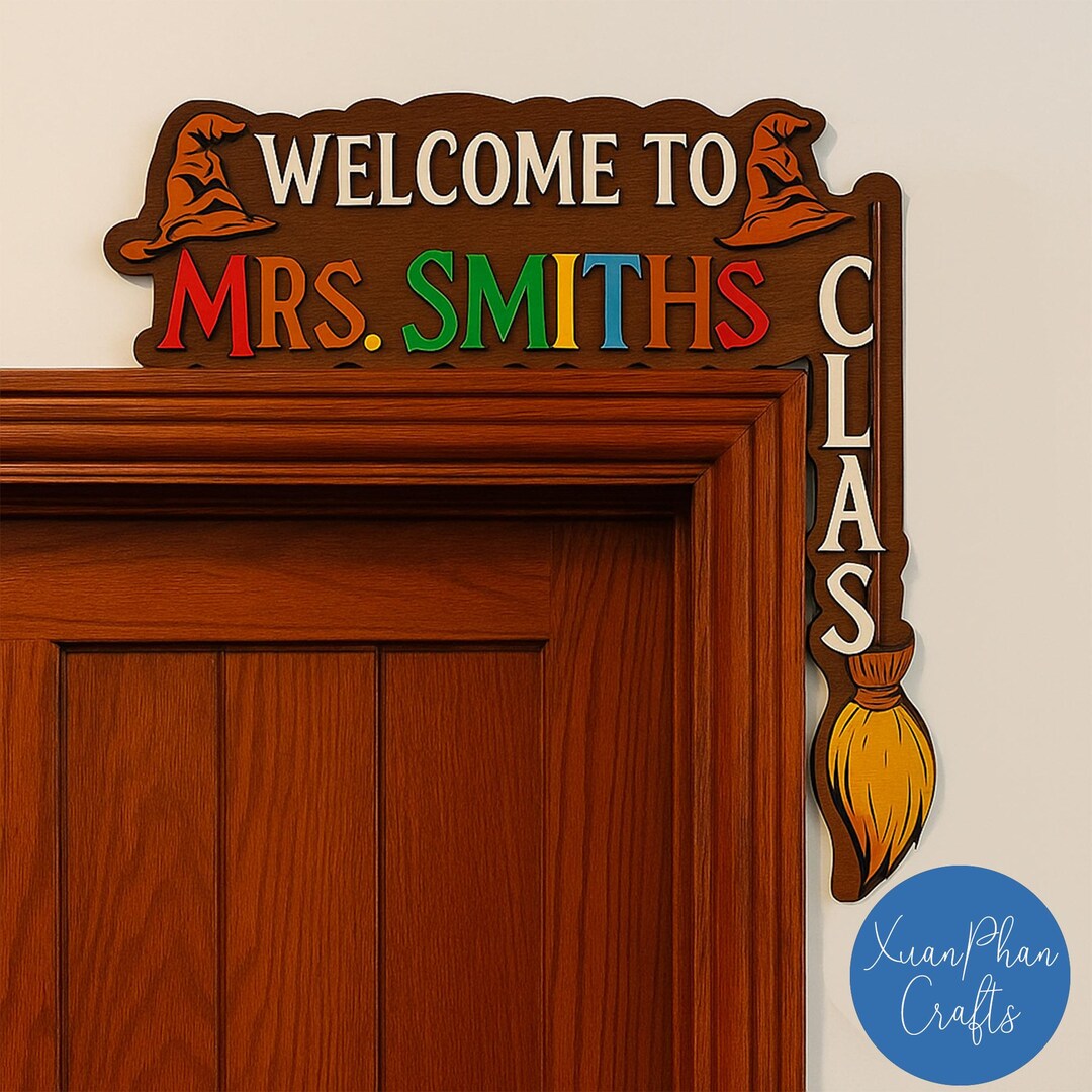 Custom Wizard Classroom Door Corner Sign – Personalized Teacher Name ...
