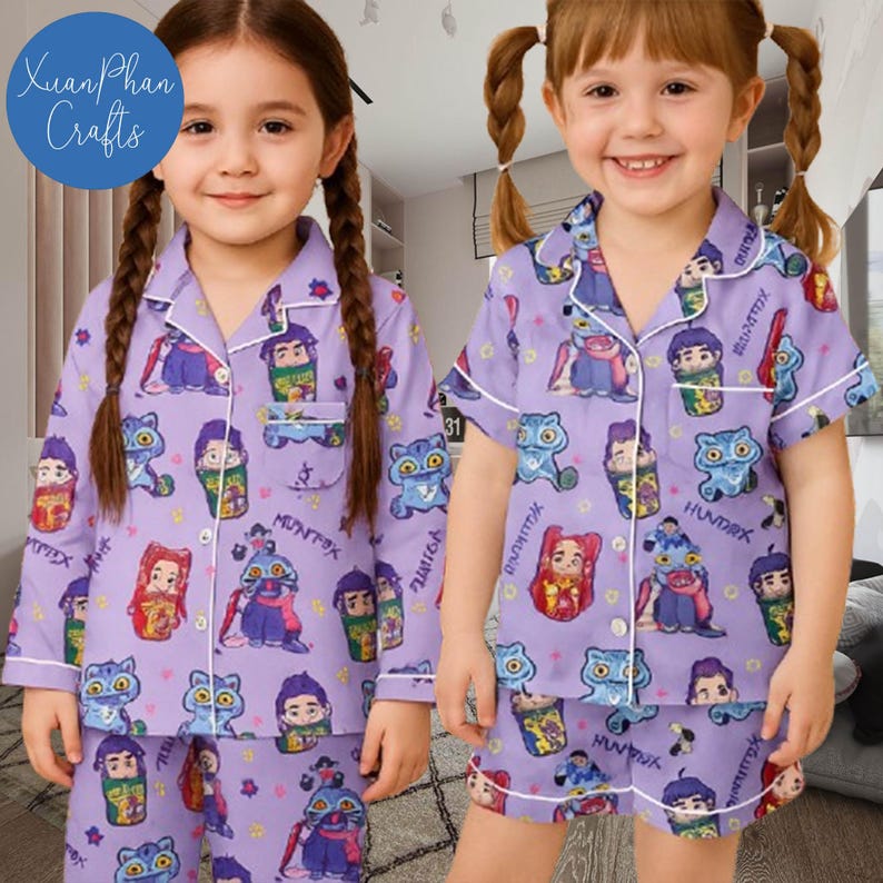 Kpop Demon Hunters Huntrix Pajama Set for Kids & Youth – Rumi Mira Zoey ...