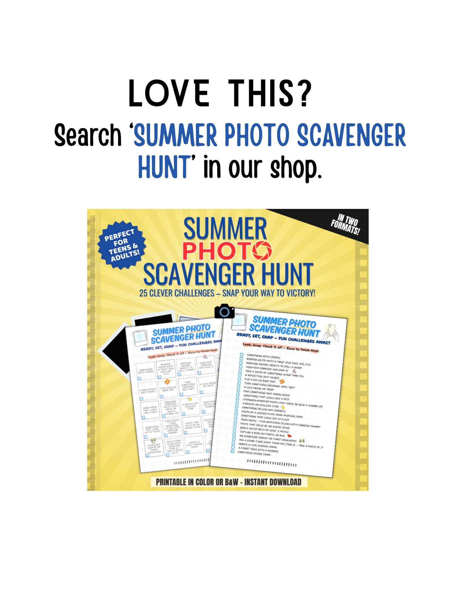 Social Scavenger Challenge: Printable Party Game for Teens & Adults ...
