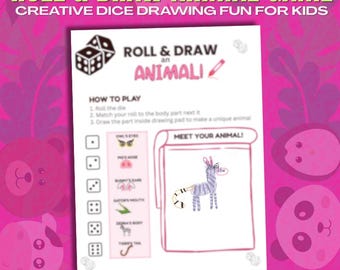 Roll-a-cat Roll and Draw a Cat Game Animal Dice Drawing Activity for ...