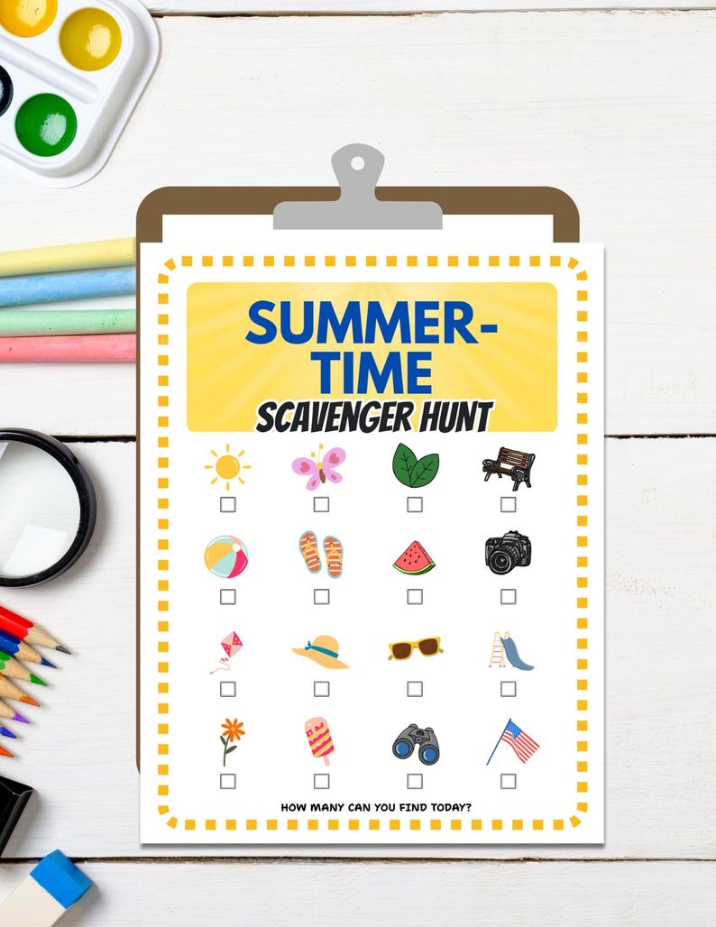 Printable Summer Scavenger Hunt for Kids – Outdoor Activity & Game ...