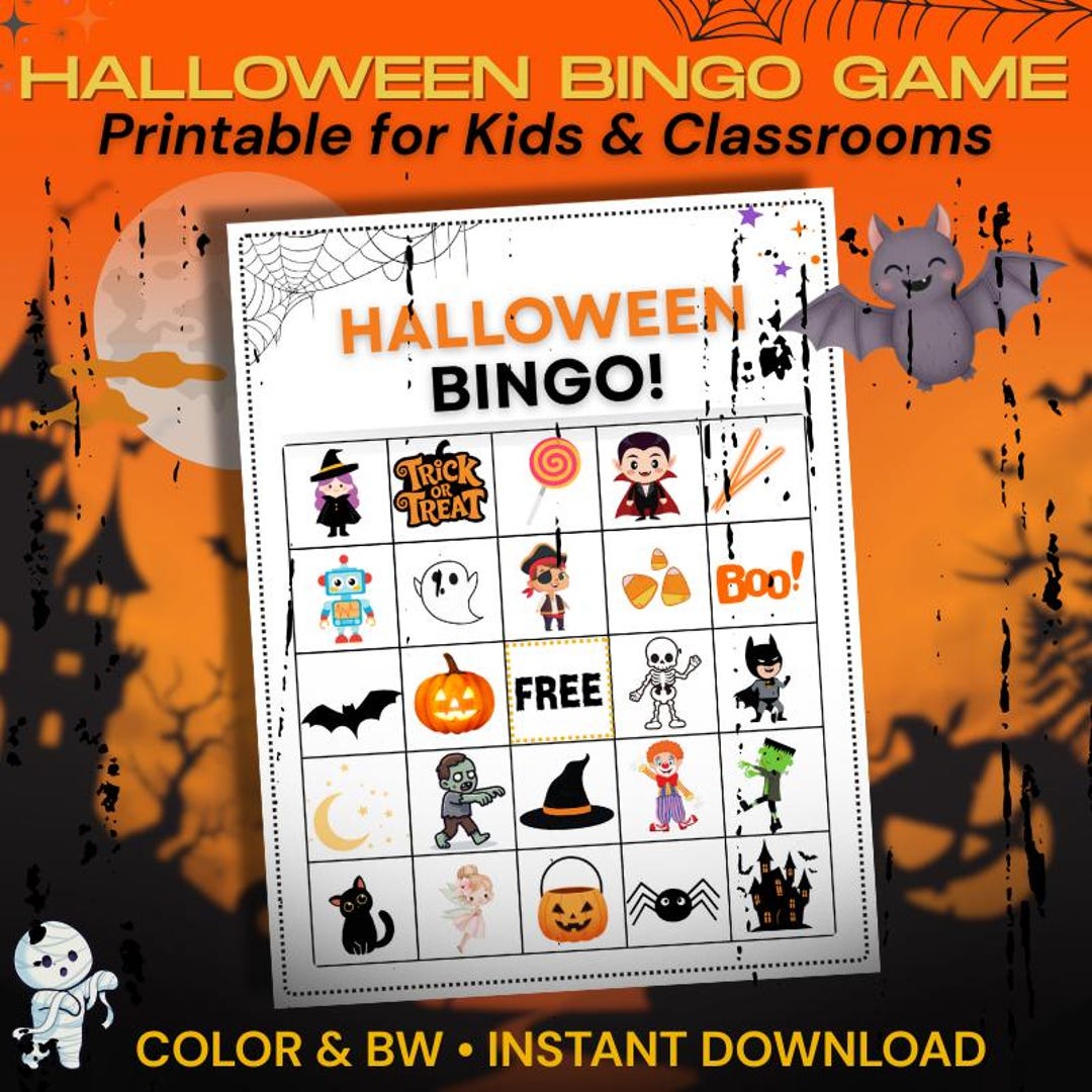 Printable Halloween Picture Bingo – Fun Spot-it Game for Kids and ...