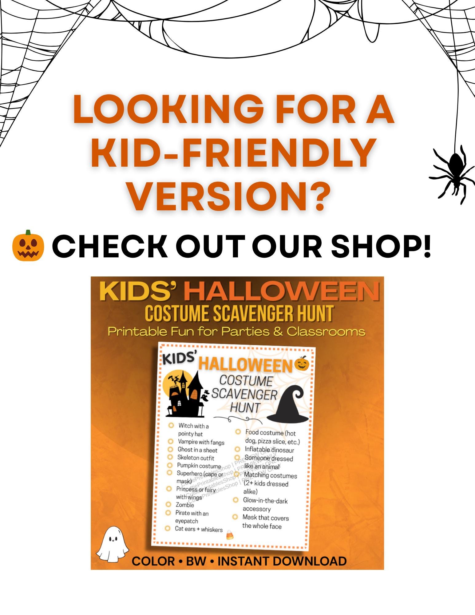 Halloween Costume Scavenger Hunt – Printable Party Game for Teens ...