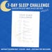 7-day Sleep Challenge Printable: Editable PDF, Habit Tracker (color & B ...