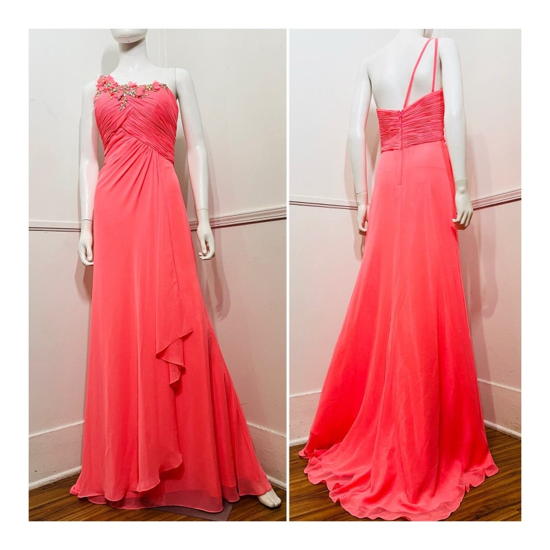 Coral Prom Dress - Etsy