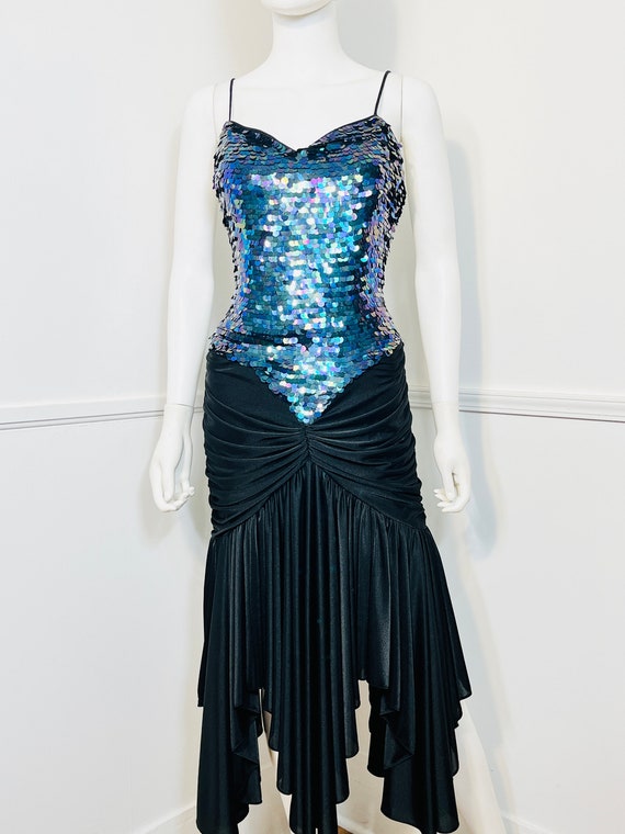 Small to Medium 1980s Vintage Mermaid Sequined Disco … - Gem