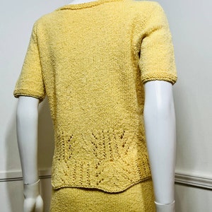 Large 1960s Vintage Lemon Knit Top and Skirt Set - Etsy