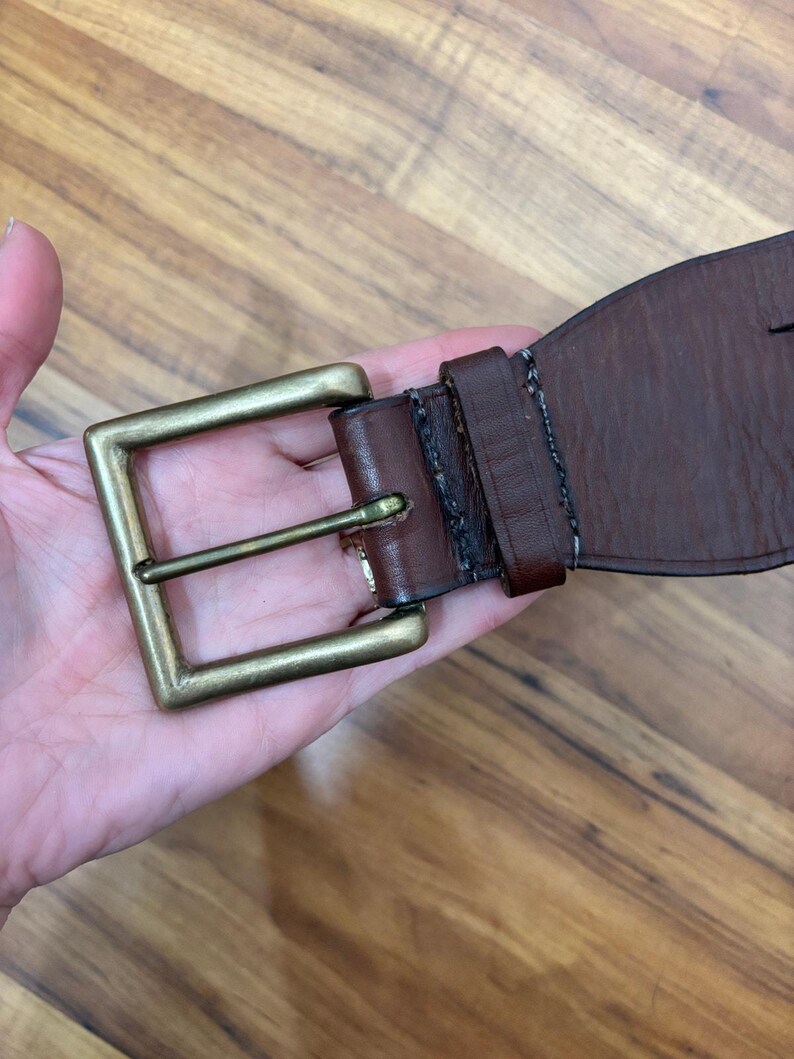 Extra Large Vintage Wide Woven Leather Belt by Ralph Lauren - Etsy