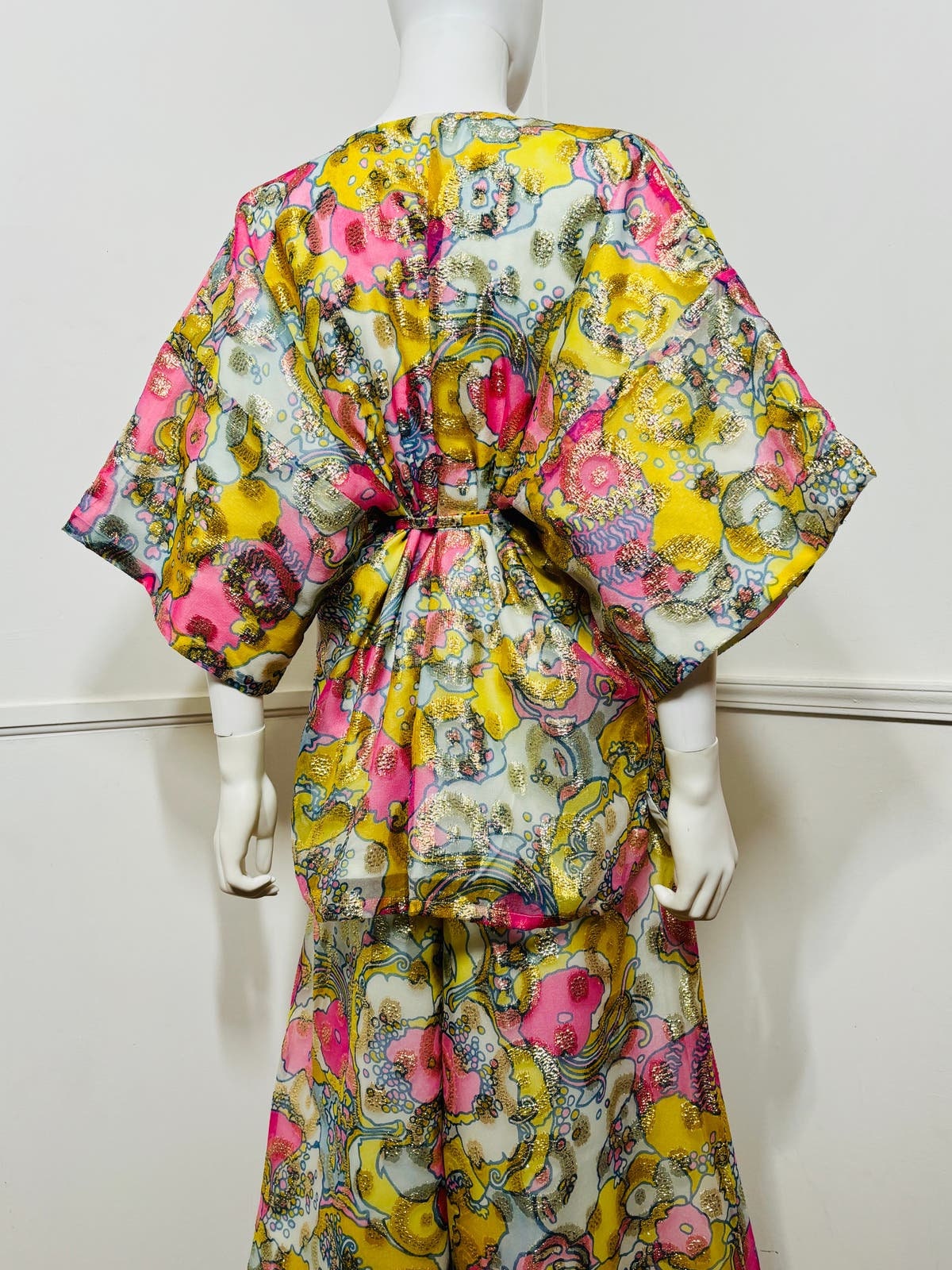 Extra Large 1960s Vintage Psychedelic Brocade Tunic and Palazzo Pants ...