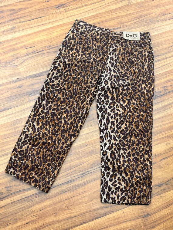 Medium Y2K Vintage Leopard Print Cotton Cropped Pants… - Gem