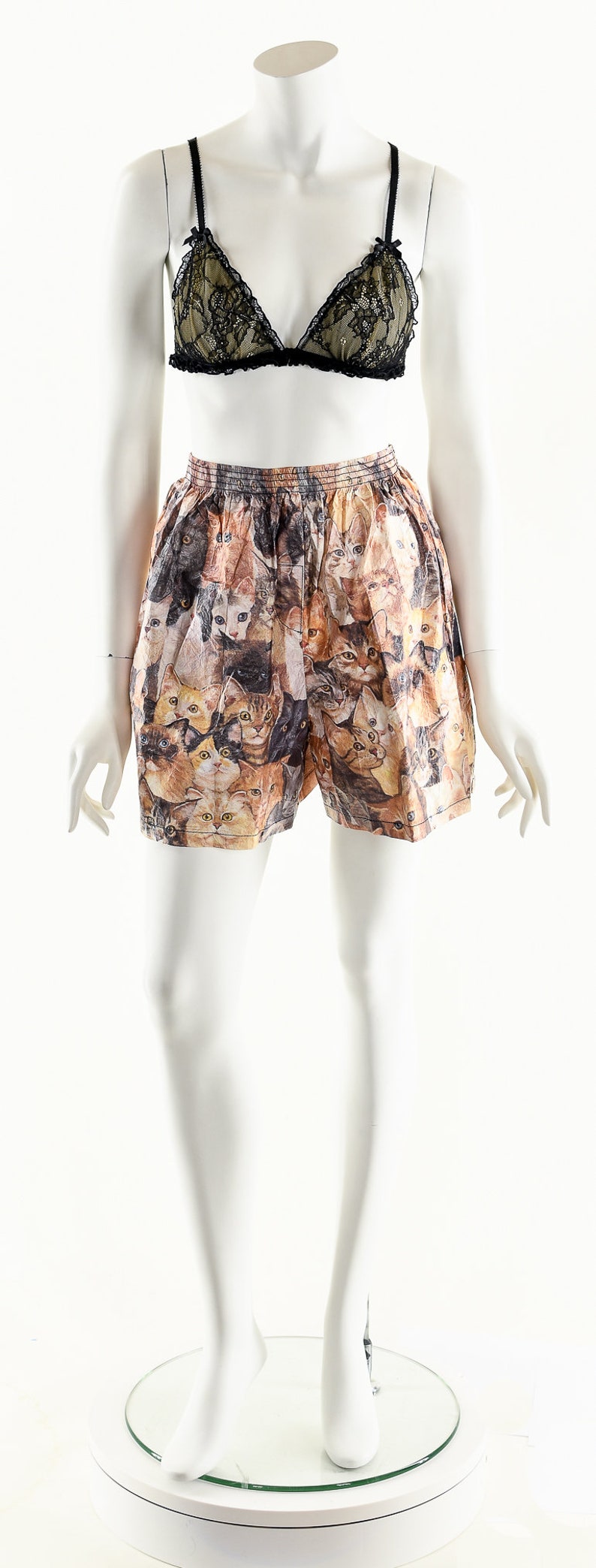 Adorable Cat Shortsvintage Kitty Shortsunisex Cat Print - Etsy