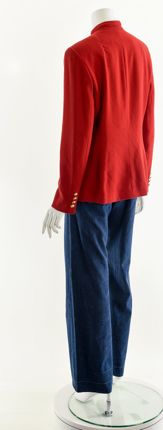 Red Wool Asymmetrical Ralph Lauren Military Inspired … - Gem