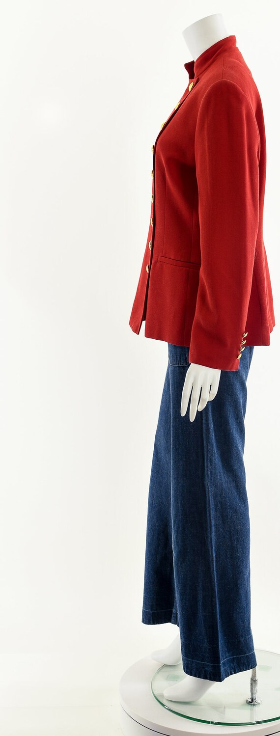 Red Wool Asymmetrical Ralph Lauren Military Inspired … - Gem
