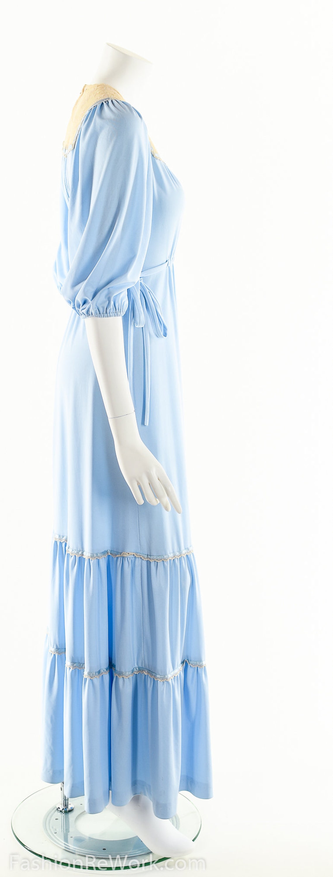 Blue Prairie Dressvictorian Style Dresspeasant Boho - Etsy