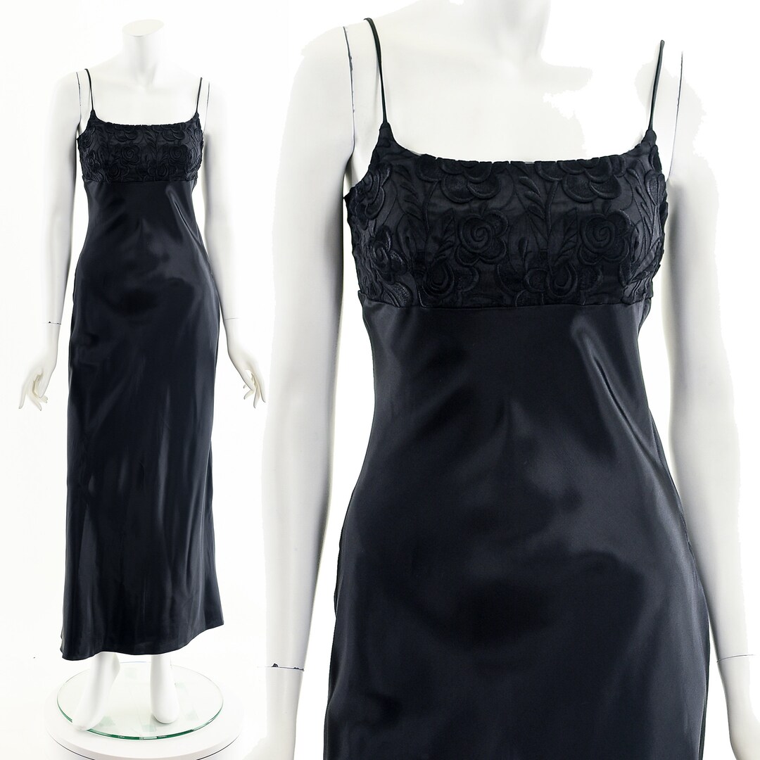 Black Empire Waist Slip Dress - Etsy