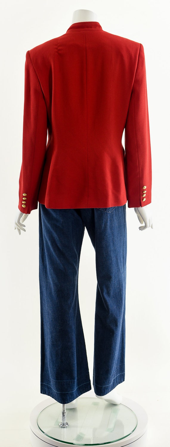 Red Wool Asymmetrical Ralph Lauren Military Inspired … - Gem