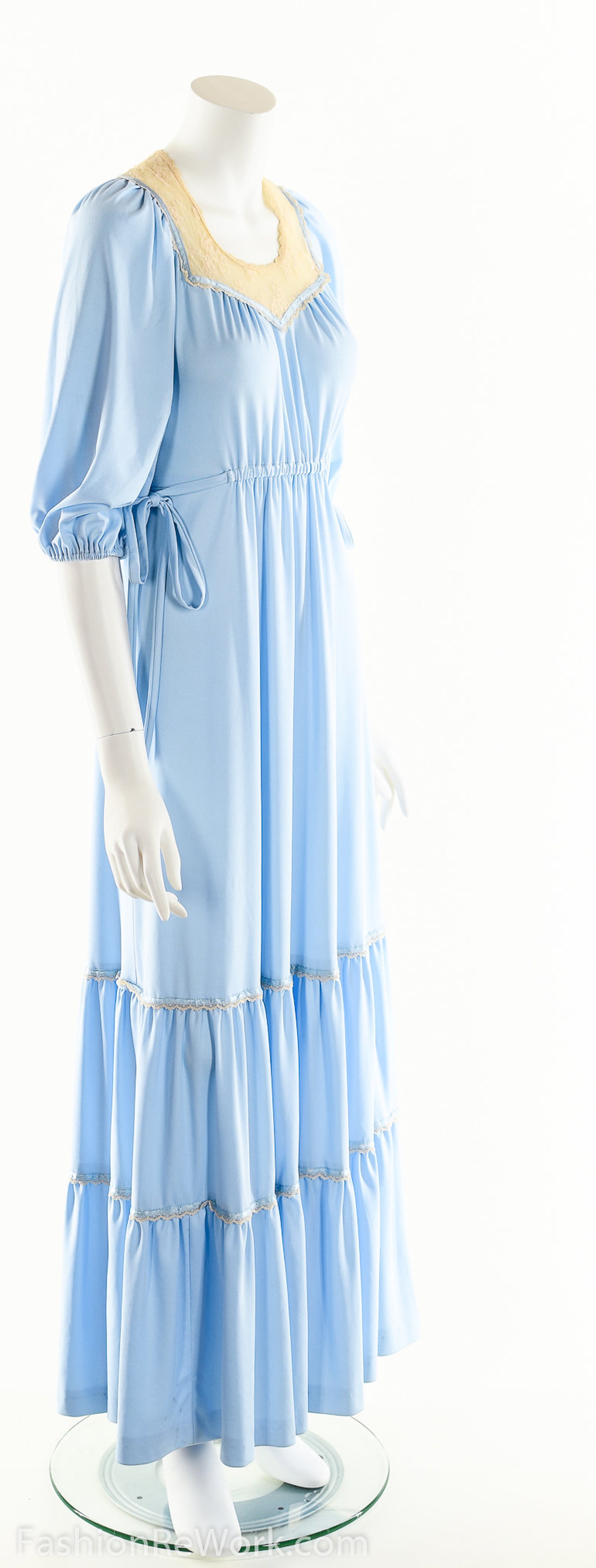 Blue Prairie Dressvictorian Style Dresspeasant Boho - Etsy